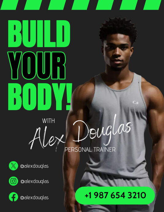 Build your body personal trainer flyer Template | PosterMyWall