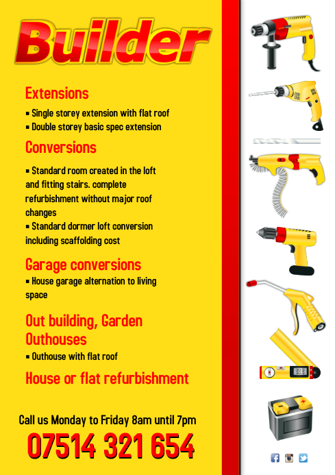 Builder Business Flyer Templat | PosterMyWall