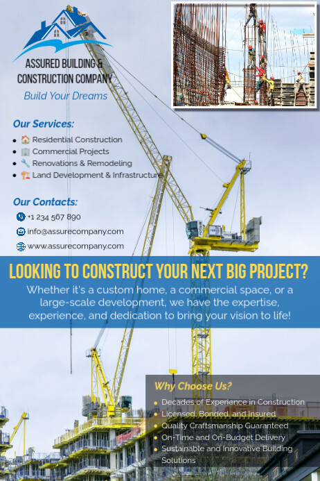 Copy of Building & Construction Company Ad | PosterMyWall