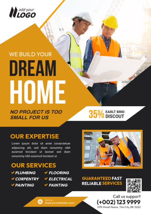 Plantilla de building construction company flyer | PosterMyWall