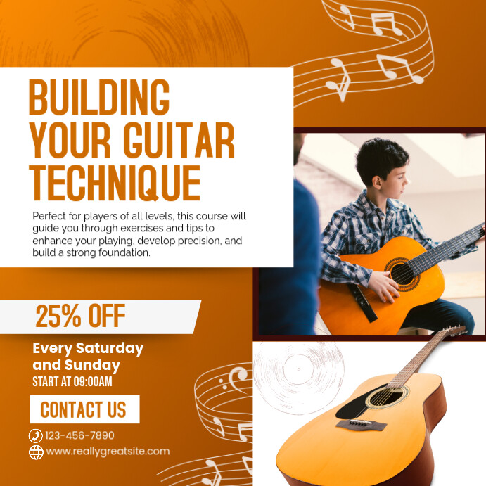 Building Your Guitar Technique Template | PosterMyWall