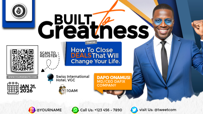 Built To Close Big Deals Template | PosterMyWall