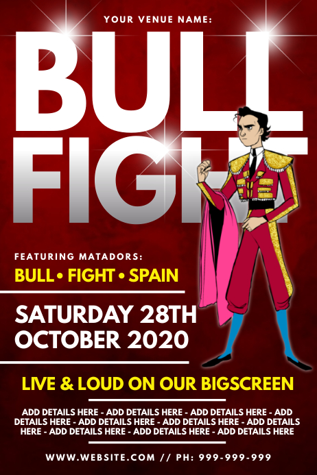 Copy of Bull Fight Poster | PosterMyWall