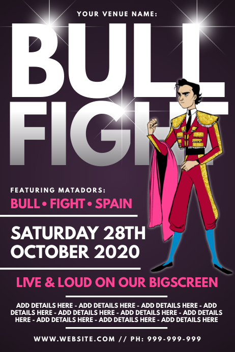 Bull Fight Poster Template | PosterMyWall