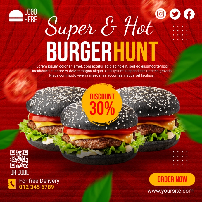 Burger AD Template | PosterMyWall
