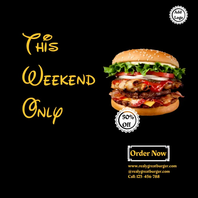 Burger ad instagram post Template | PosterMyWall