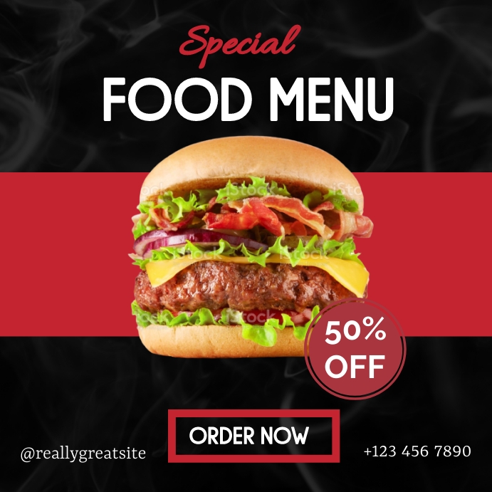 Burger ad Instagram post template. | PosterMyWall