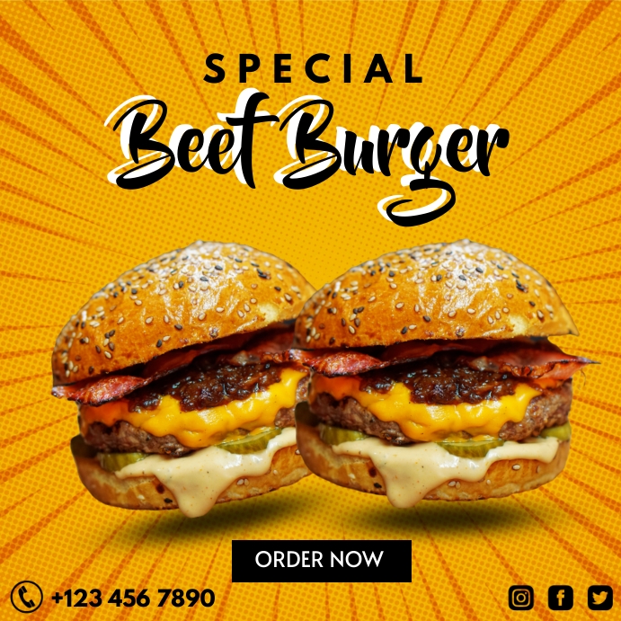 Burger ad Instagram post template. | PosterMyWall
