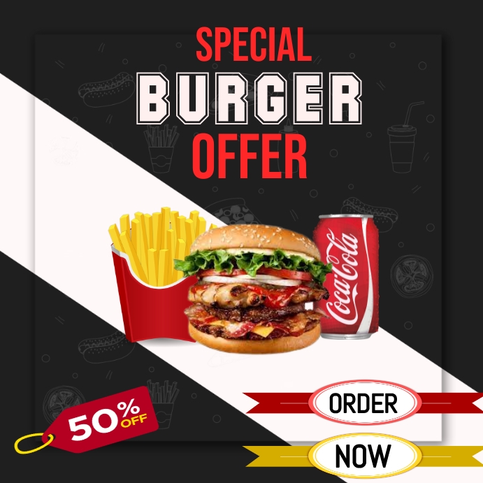 Burger ad Instagram post template. | PosterMyWall