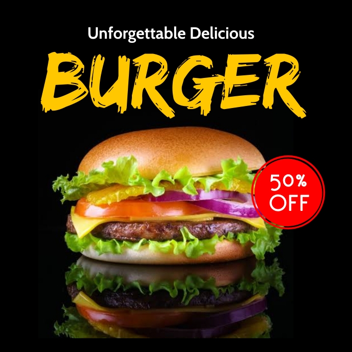 Burger ad Instagram post template. | PosterMyWall