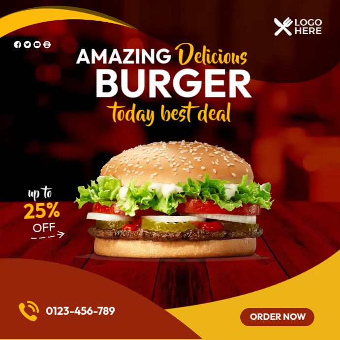 Burger Ad Template | PosterMyWall