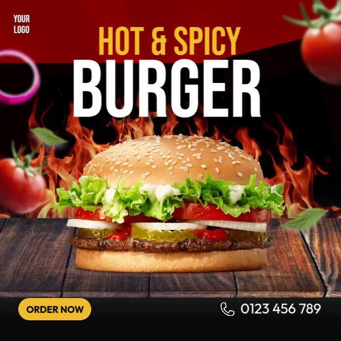 Burger Ad Template | PosterMyWall