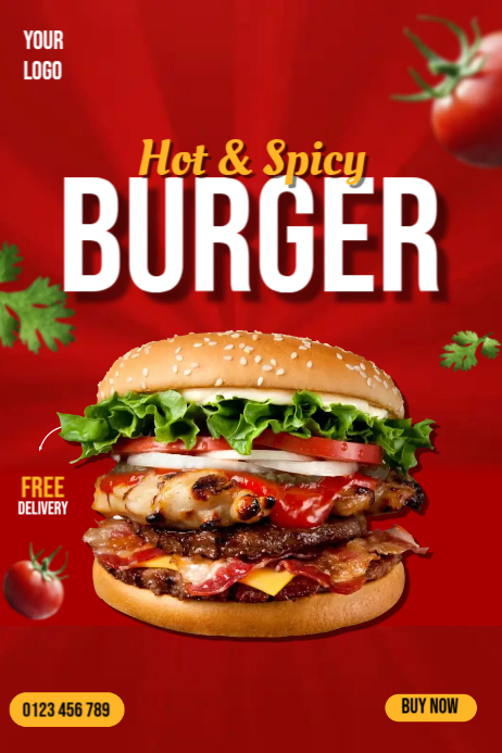 Copy of Burger Ad Template Poster | PosterMyWall
