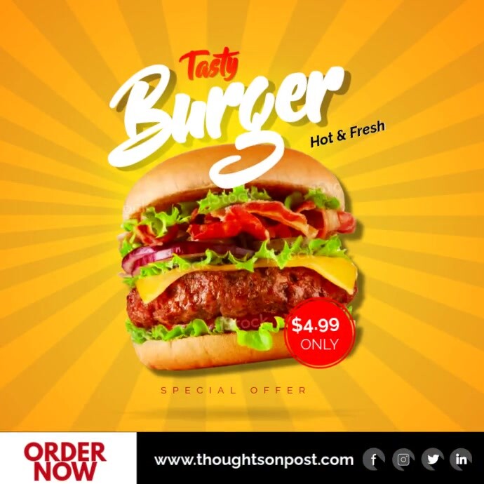 Burger ad videi template. (1) | PosterMyWall