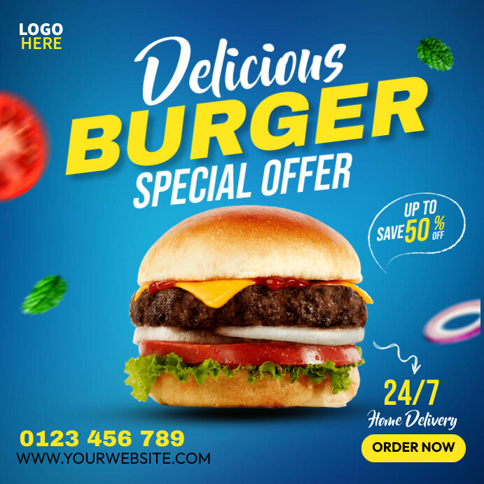 Burger Ads Template | PosterMyWall