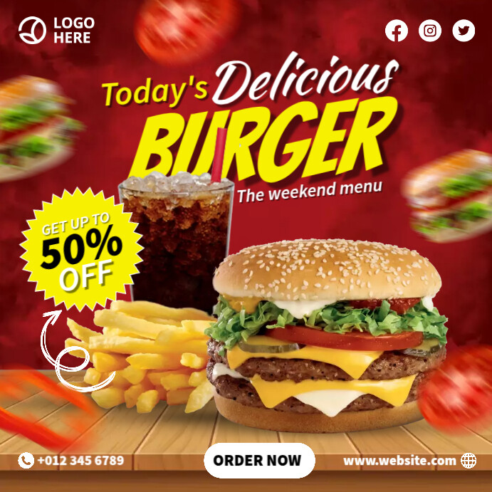 Burger Ads Template | PosterMyWall