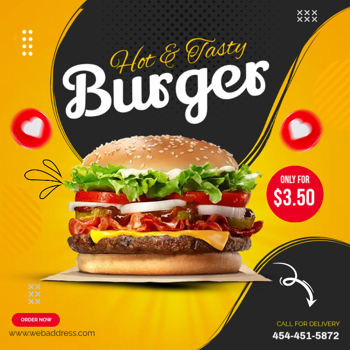 Modèle Burger Ads | PosterMyWall
