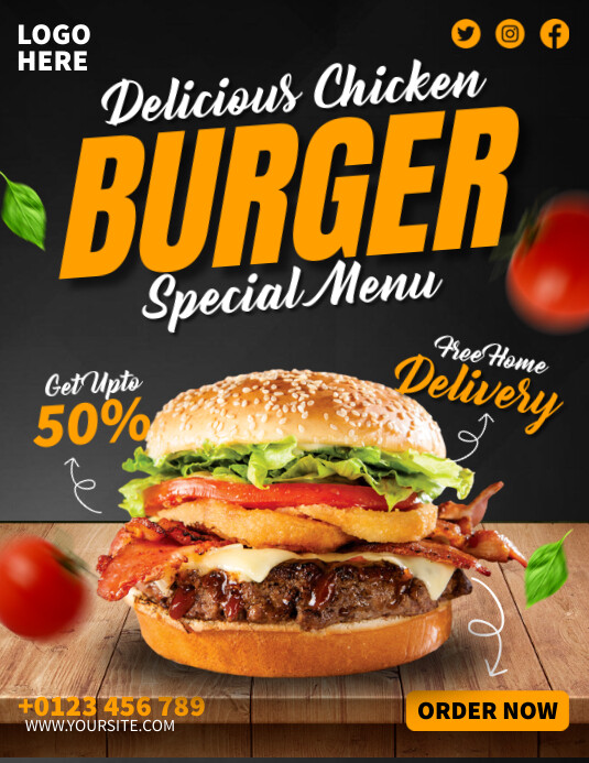 Burger Ads Template | PosterMyWall