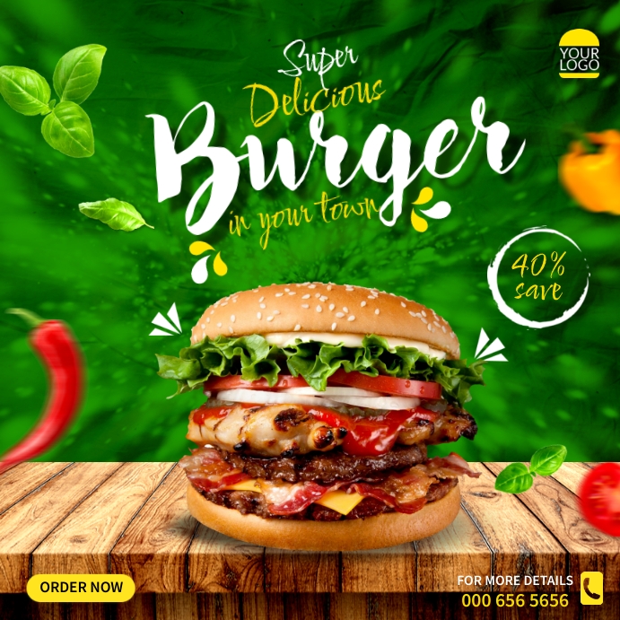 Burger Ads Template | PosterMyWall