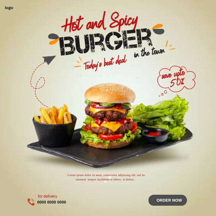 Burger Ads Template | PosterMyWall