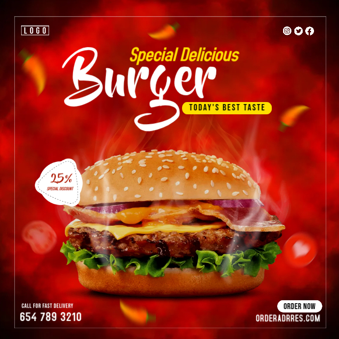 Burger Ads Template | PosterMyWall
