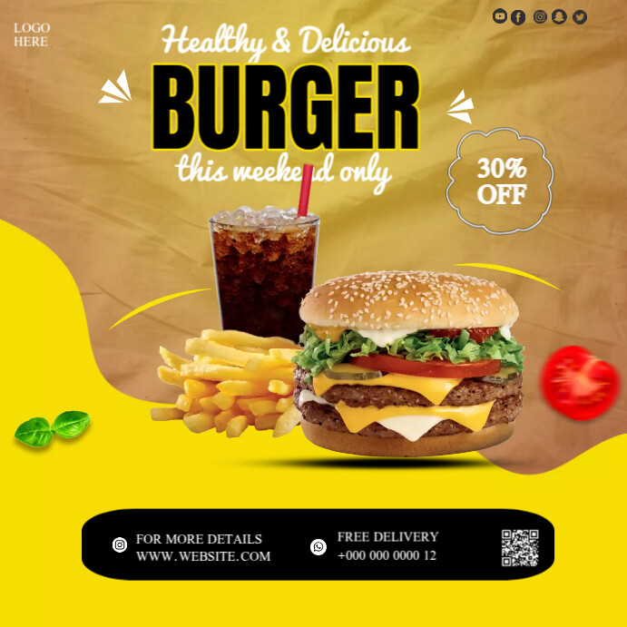 Burger Ads Template | PosterMyWall