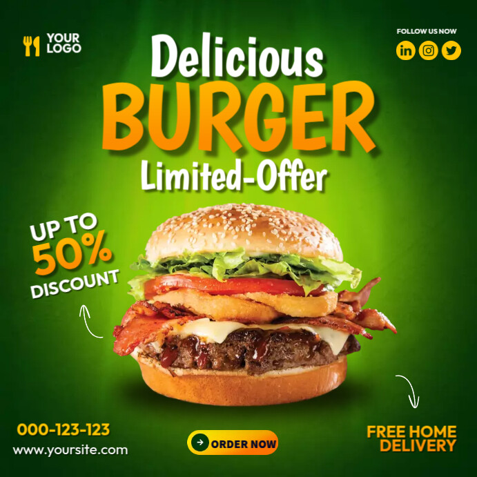 Burger ads Template | PosterMyWall