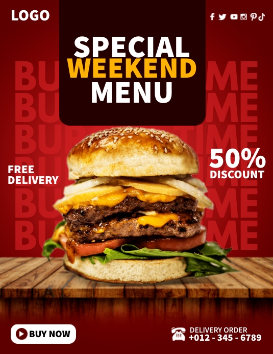 Burger Ads Template | PosterMyWall