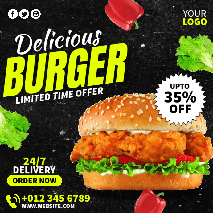 Burger Ads Template | PosterMyWall