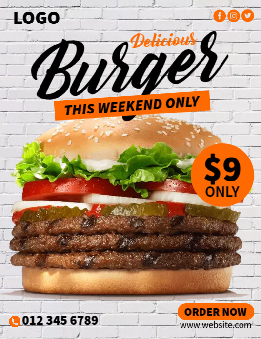 Burger Ads Template | PosterMyWall