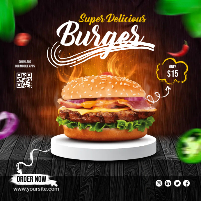 Burger ADS Template | PosterMyWall