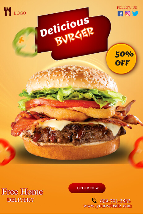 Burger Ads Template | PosterMyWall