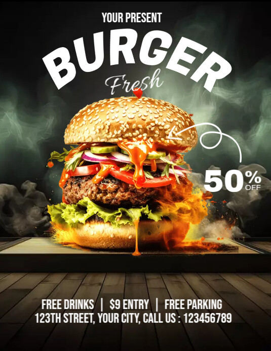 Burger Ads Template | PosterMyWall