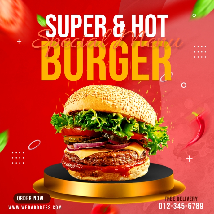Burger Ads Template | PosterMyWall