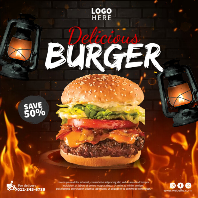 Burger Ads Template | PosterMyWall