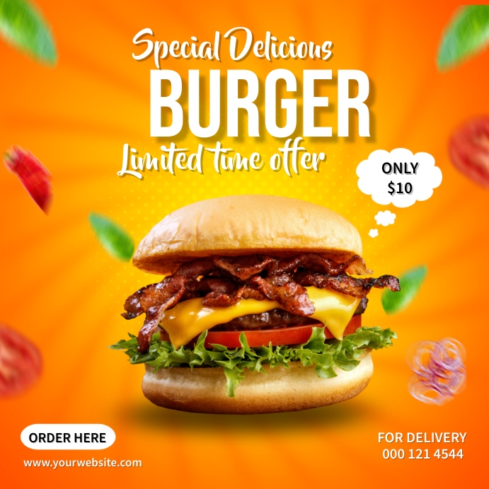 Burger Ads Template | PosterMyWall
