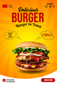 Delicious Burger ADS Template | PosterMyWall