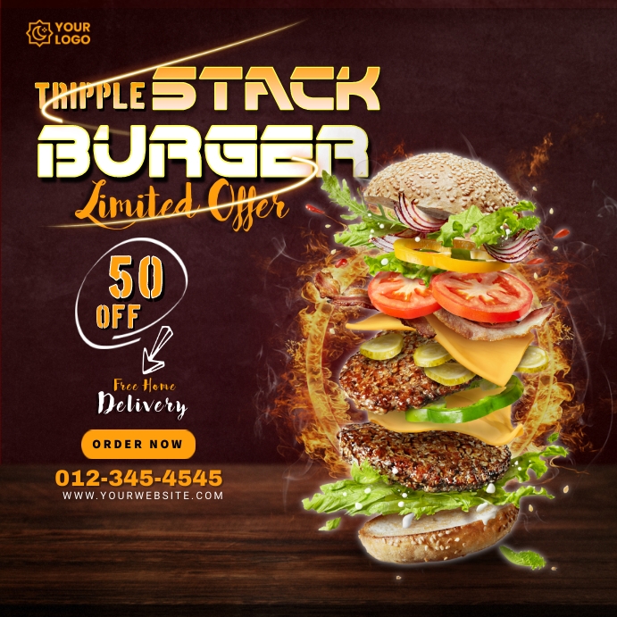 Burger Ads Template | PosterMyWall