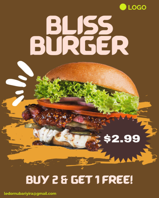 Plantilla de Burger advert template | PosterMyWall