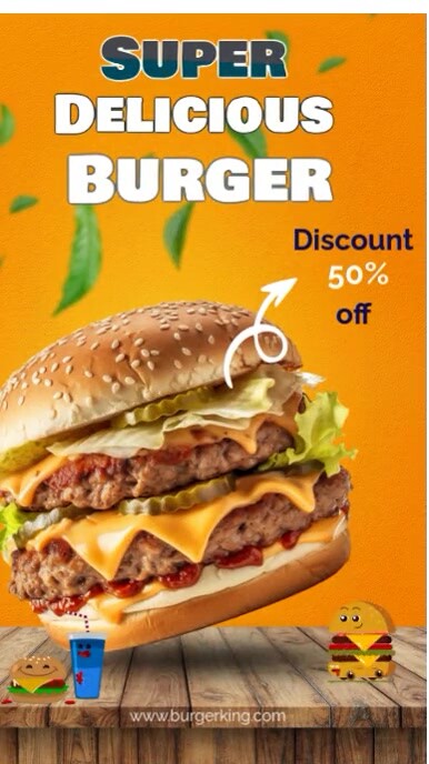 Burger advertising poster Template | PosterMyWall