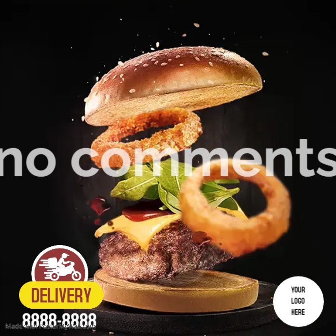 Burger and fries Delivery Template | PosterMyWall