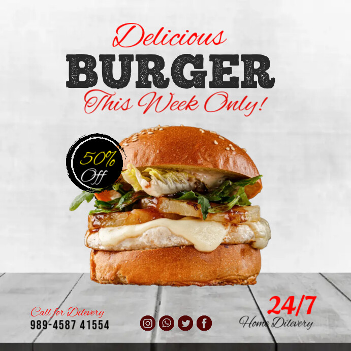 Burger Banner Template | PosterMyWall