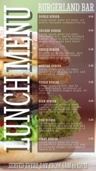 Burger Bar Restaurant Pub Menu Template | PosterMyWall