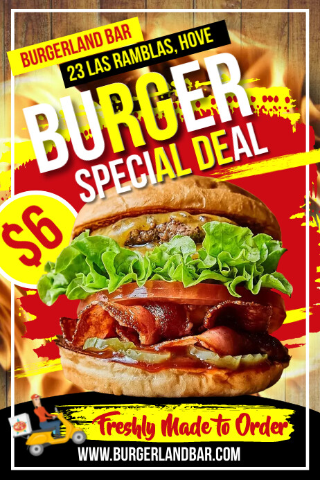 Burger Bar Fast Food Ad Template | PosterMyWall