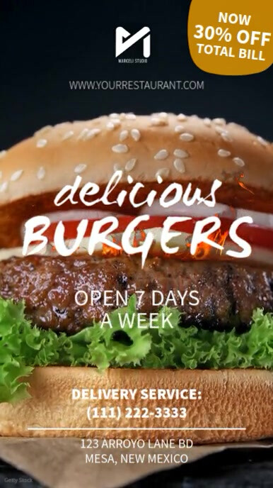 Copy of Burger Bar Social Media Ad Template | PosterMyWall