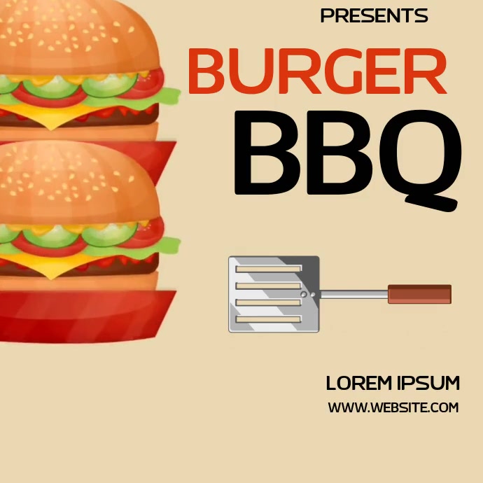 Copy of BURGER BBQ BARBECUE AD SOCIAL MEDIA | PosterMyWall