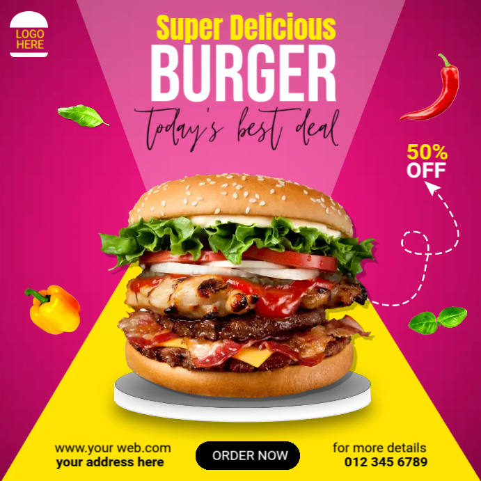 Burger Best Deal Menu Template | PosterMyWall