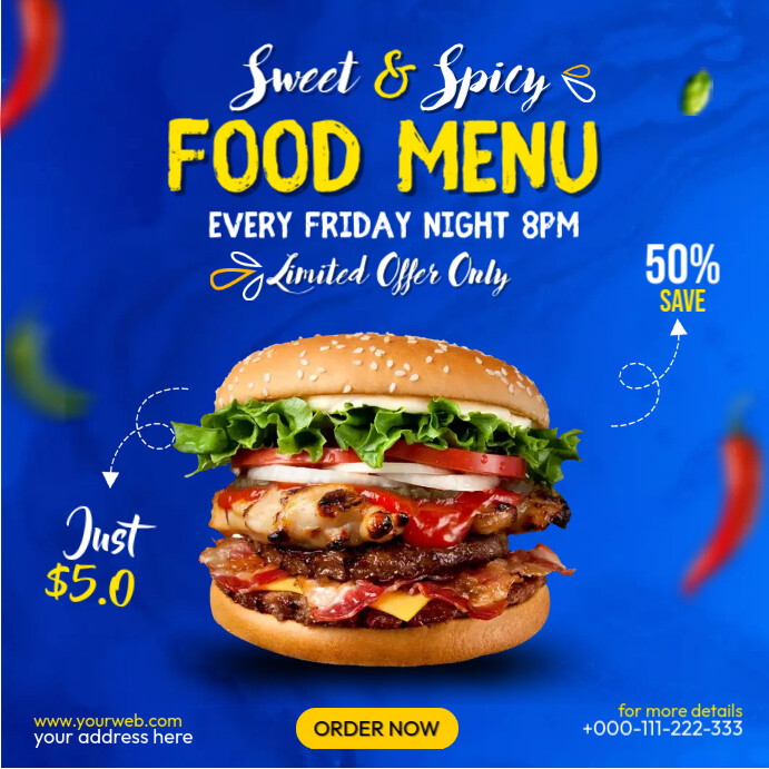 Burger Best Deals Templat | PosterMyWall