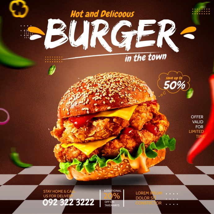 Burger Best Offer Template | PosterMyWall