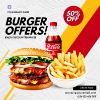 burger chips food menu restaurant sale flyer Template | PosterMyWall